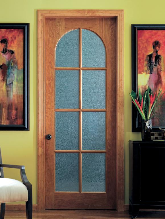 FL840 | Mediterranean 8 Lite Round Top Interior French Door